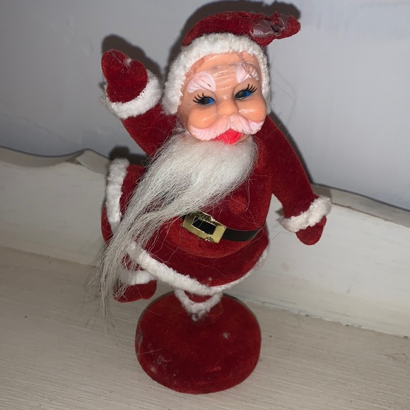 Vintage | Holiday | Vintage Flocked Dancing Santa | Poshmark